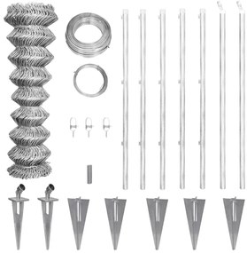 Drátěné pletivo se sloupky a kolíky pozinkovaná ocel 15 x 0,8 m