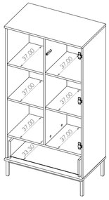 Gib Meble Regál QUERTY R70 Gib 70/140/41 barevné provedení: černý mat