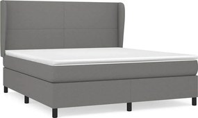 Box spring postel s matrací tmavě šedá 160x200 cm textil 3127814