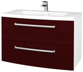 Dřevojas Koupelnová skříň BRIO SZZ2 90 Varianta: L01 Bílá vysoký lesk / L15 Červená vysoký lesk