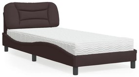 Postel s matrací Hvar tmavě hnědá 90 x 200 cm textil 3208509