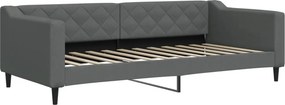 Válenda s přistýlkou a zásuvkami tmavě šedá 90 x 200 cm textil 3197481