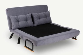 Designová rozkládací sedačka Hilarius 133 cm šedá