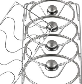 Camerazar Držák kuchyňských poklic pro 5 poklic, kovový, nástěnný, k zavěšení na dveře nebo zeď