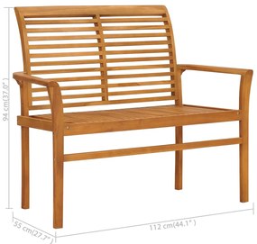 vidaXL Marketos Zahradní lavice s taupe poduškou 112 cm masivní teak