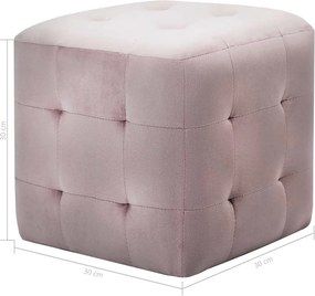 Noční stolky 2 ks růžové 30 x 30 x 30 cm sametová látka 249020