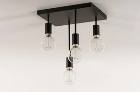 Stropní černé svítidlo do obýváku Flexform Quadro Bulb Accapulco