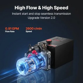 Hydraulický agregát 6 l, Maximální přetlak 22 MPa a průtok 3,4 l/min VEVOR