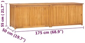 Petromila Zahradní box 175 x 50 x 55 cm masivní teakové dřevo