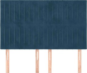 Čelo postele tmavě modré 144x5x118/128 cm sametové 3116622