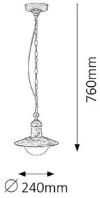 Rabalux 8740 - Venkovní závěsné svítidlo OSLO 1xE27/60W IP44
