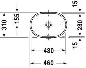 Duravit Bathroom_Foster - Vestavěné umyvadlo, bez plochy pro armaturu, 43 x 28 cm, bílé 0336430000