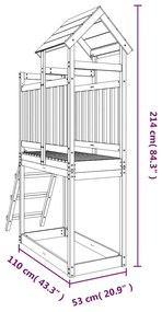 Dětské Hřiště Na Zahradu 53X110X214 Cm Impregnovaná Borovice - Masivní dřevo douglasky