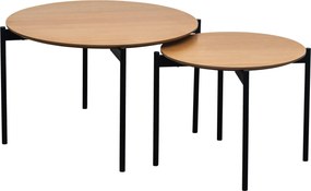 XXXLutz SADA ODKLÁDACÍCH STOLKŮ, přírodní barvy, černá, kov, kompozitní dřevo, 70/50/45/42/70/50 cm MID.YOU - Online Only konferenční stolky - 000575037901