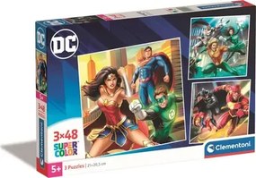 Clementoni PUZZLE DC Comics: Liga Spravedlnosti / 3x48 dílků / od 5 le