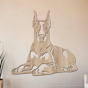 dřevo života Dřevěná dekorace psí rasy DOBRMAN I Zvolte rozměr (cm): 40x40, Zvolte barvu dekoru: Dub Sonoma