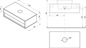 Ravak SD Step 1000 100 x 30,5 cm X000001417 skříňka pod umyvadlo bílá/dub