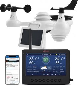 Wi-Fi meteorologická stanice 7 v 1 7 V TFT displeji bezdrátový venkovní senzor