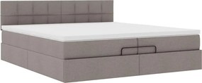 Osmanský rám postele s matrací taupe 200x200 cm textil 3311488