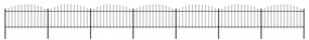 Zahradní plot s hroty ocel (1,25–1,5) x 11,9 m černý,  277736