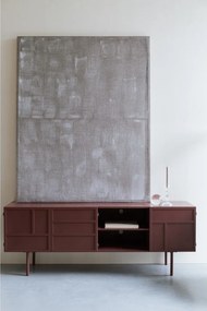 Červený kovový TV stolek 160x58x36 cm Davis – White Label