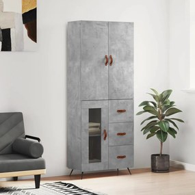 Skříň highboard betonově šedá 69,5x34x180 cm kompozitní dřevo