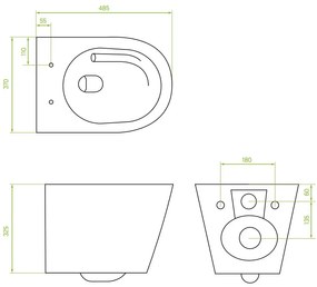 Laveo Jari Cycleon, závěsné WC s vířivým systémem CycleOn 485x370x325 mm + toaletní sedátko, bílá, LAV-VMJ_609S
