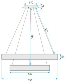 Toolight Závěsné LED osvětlení Urban B5 G045-2CP zlaté