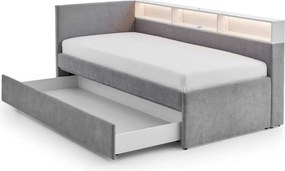 Šedá rohová dětská postel s úložným prostorem bez roštu 90x200 cm Uno – Meise Möbel