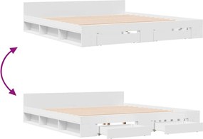 Rám postele se zásuvkami bílý 180 x 200 cm kompozitní dřevo 3280727