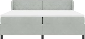 Postel s boxspringem s matrací Světle šedá 200 x 200 cm samet 3340352