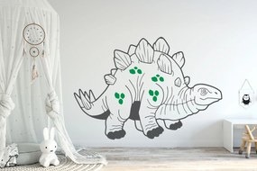 Lepy.cz Samolepka na zeď Dino svět - Stegosaurus Velikost (šířka x výška): 72x50cm, Kombinace barev sety: Ledová modrá + lipová zelená