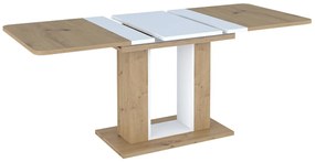 Rozkládací jídelní stůl TWINS, 140-180x76x80, dub artisan/bílá