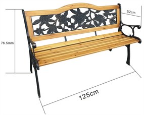 Zahradní lavička ROSA světlé dřevo/černá