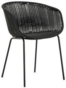 House Doctor Černá zahradní židle z umělého ratanu Hapur