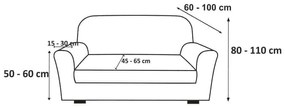 DekorTextil Potah na sedací soupravu elastický  Andrea - bílo-černý ROZMĚR: čtyřkřeslo š. 220 - 260 cm