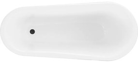 Mexen Retro volně stojící vana 170 x 75 cm, Bílá/Černá, Černé nožky - 53251707575-70
