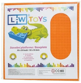 L-W Toys Velká podložka na stavění 50x50 bodů oranžová