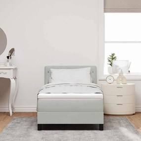 Postel s boxspringem s matrací Světle šedá 90 x 190 cm samet 3339074