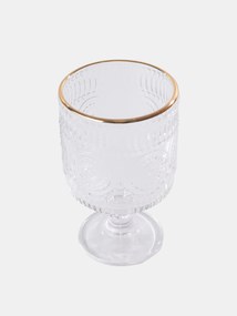 Sinsay - Sada sklenic s reliéfním vzorem a zlatým okrajem 2 pack - clear