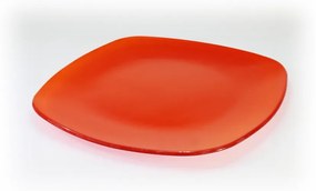 BDK-GLASS Skleněný talíř ATA - červený Rozměr: 20x20cm