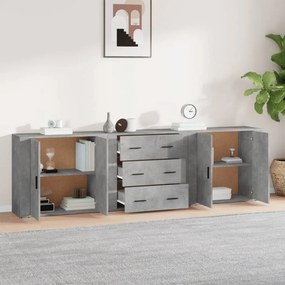 Příborníky 3 ks betonově šedé kompozitní dřevo 3185403