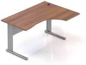 Kancelářský stůl rohový pravý Komfort, kovová podnož, 140x70/100x76 cm BPR18 19
