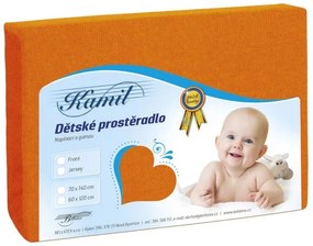 Bellatex Dětské jersey prostěradlo oranžová rozměr 60x120 cm