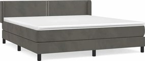 Box spring postel s matrací tmavě šedá 160x200 cm samet 3130908