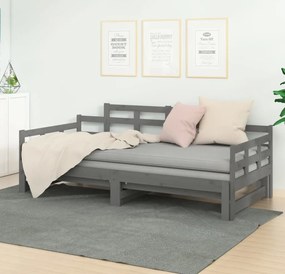 vidaXL Výsuvná postel masivní borovice 2x (80 x 200) cm [820350] Barva: Šedá