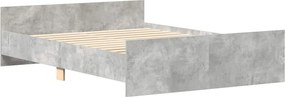 Rám postele s hlavovým a nožním čelem betonově šedý 140x200 cm 3203750