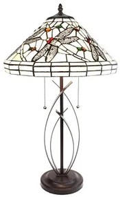 Stolní lampa Tiffany WHITE DRAGONFLY Clayre &amp; Eef 5LL-6287