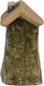 Dekorace zelený keramický domeček - 5*5*10 cm