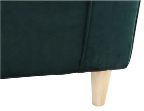 Smaragdové křeslo ušák s taburetem ASTRID